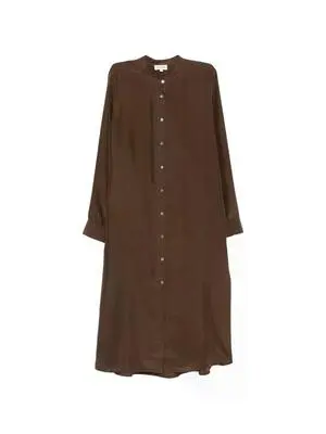 P.a.r.o.s.h Buttoned Midi Dress - Brown