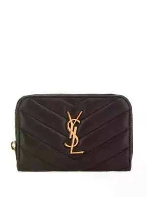 Saint Laurent Cassandre-plaque Wallet - Brown