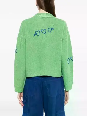 Mira Mikati Heart-embroidered Pullover Sweater