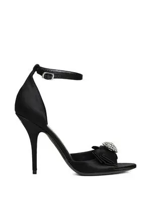 Balenciaga Avenue Rhinestone-embellished Bow Sandals - Black