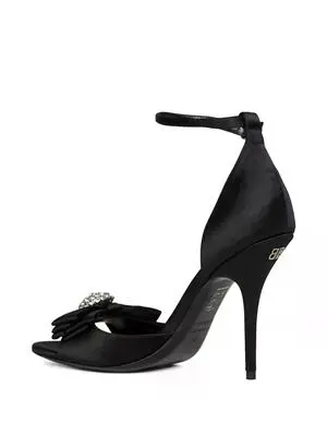 Balenciaga Avenue Rhinestone-embellished Bow Sandals - Black