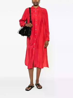 P.a.r.o.s.h Buttoned Midi Shirt Dress - Red