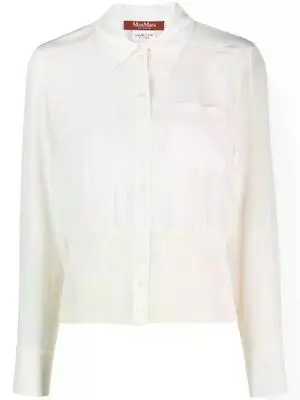 Max Mara Ribbed-trim Long-sleeve Shirt