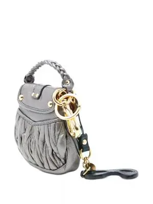 Miu Miu Mini Metallic Matelasse Coffer Bag Charm Key Holder