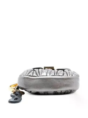 Miu Miu Mini Metallic Matelasse Coffer Bag Charm Key Holder