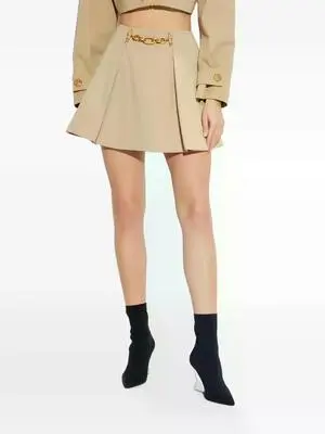 Balmain Chain-embellished A-line Skirt - Neutrals