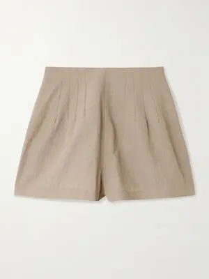 Staud Magpie Dupioni Shorts - Neutrals