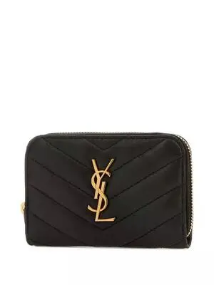 Saint Laurent Cassandre-plaque Wallet - Brown