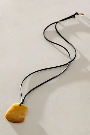 Free People Lena Semiprecious Stone Pendant Necklace - Yellow Jade