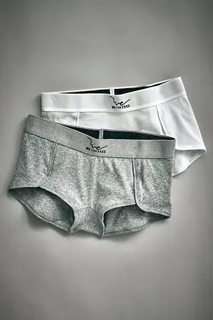 Free People We The Free Cotton Boyshort Undies Medium Heather Grey