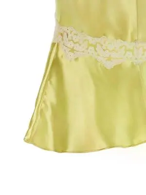Alberta Ferretti Lace-inserts V-neck Blouse - Yellow