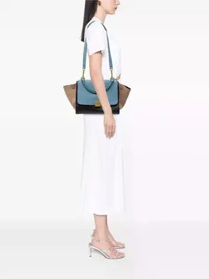 Celine Small Tricolor Trapeze Satchel - Black