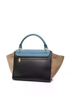 Celine Small Tricolor Trapeze Satchel - Black