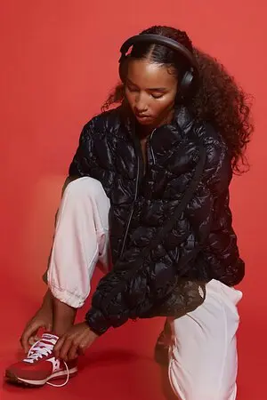 Free People Pippa Scrunchy Glossy Packable Puffer Jacket - Black