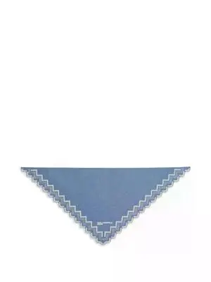 Karl Lagerfeld Triangle Embroidered Bandana Scarf - Blue