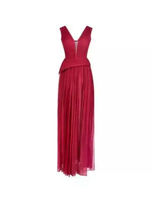 IMROSKA 32 Iris V-neck Maxi Dress