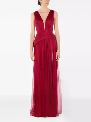 IMROSKA 32 Iris V-neck Maxi Dress