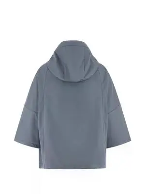 MOORER Flared Jacket With Removable Hood - Blue