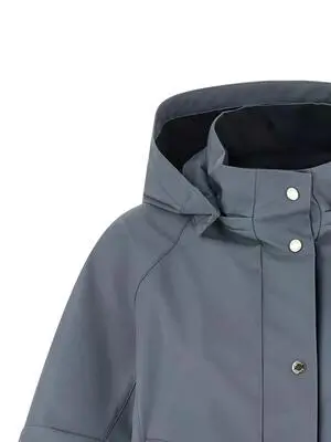 MOORER Flared Jacket With Removable Hood - Blue