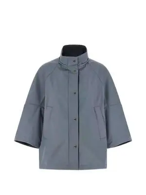 MOORER Flared Jacket With Removable Hood - Blue