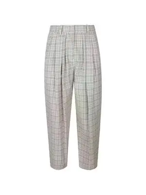 MARANT ETOILE Pleated Check-pattern Trousers