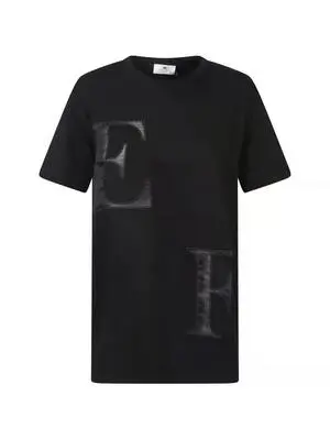 Elisabetta Franchi Letter-appliqué T-shirt - Black