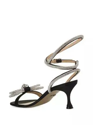Mach & Mach Double Bow Embellished Sandals