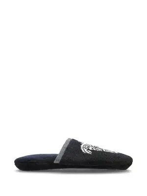 Versace Cotton Terry Jacquard Medusa Slippers - Blue