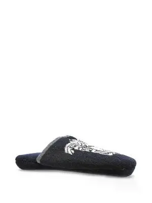 Versace Cotton Terry Jacquard Medusa Slippers - Blue