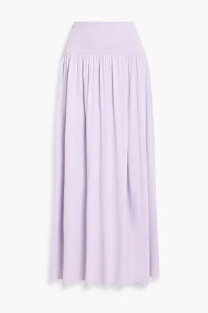 Zimmermann Gathered Stretch-knit Maxi Skirt