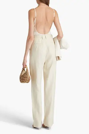 Zimmermann Belted Linen Straight-leg Pants