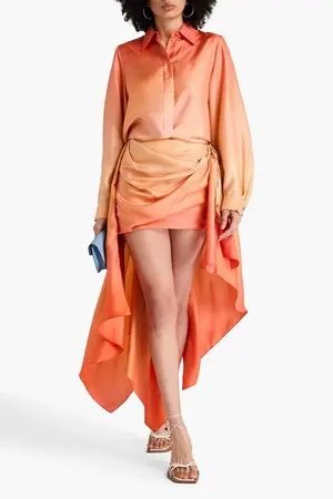 Zimmermann Asymmetric Dégradé Silk-twill Shirt