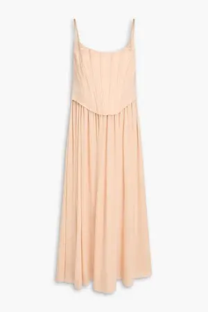 Zimmermann Gathered Silk Midi Dress - Neutral