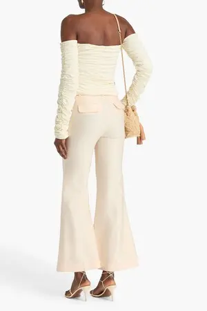Zimmermann Belted Wool And Silk-blend Flared Pants