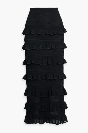 Zimmermann Pointelle-knit Midi Skirt - Black