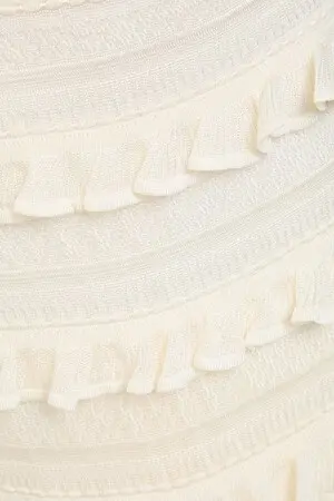 Zimmermann Ruffled Pointelle-knit Midi Skirt - Ecru
