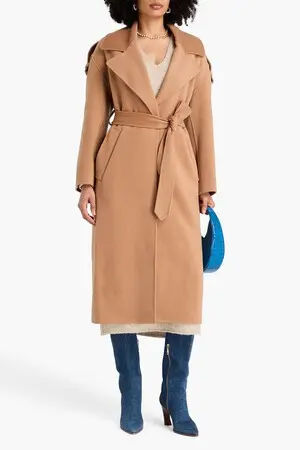 Zimmermann Belted Brushed Wool-blend Felt Coat