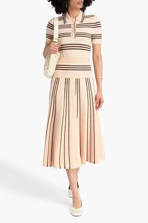 Zimmermann Striped Knitted Midi Skirt