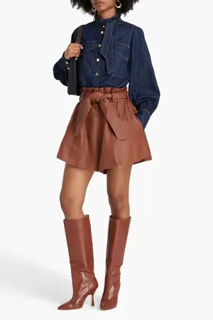Zimmermann Belted Leather Shorts