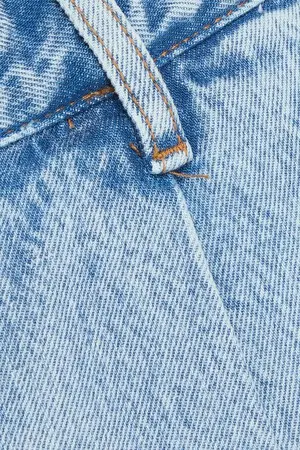 FRAME Pleated Denim Mini Skirt - Light Denim