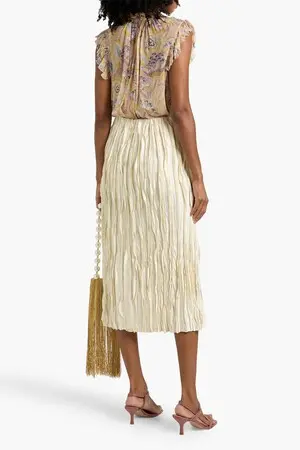 Zimmermann Ruffled Floral-print Georgette Top