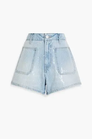 FRAME Sequined Denim Shorts