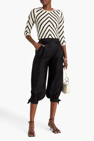 Zimmermann Cropped Wool And Silk-blend Tapered Pants