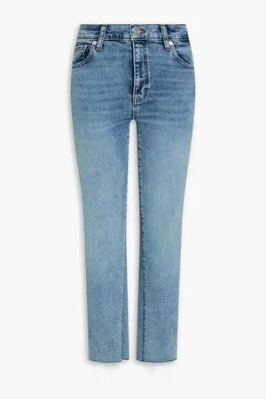 FRAME High-rise Straight-leg Jeans - Light Denim
