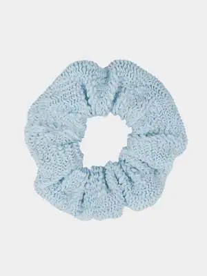Hunza G Crinkle Scrunchie - Metallic Ice Blue