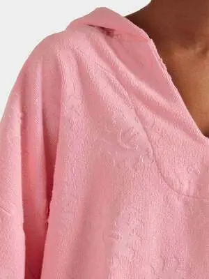Hunza G Towelling Hooded Poncho - Pink