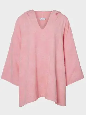 Hunza G Towelling Hooded Poncho - Pink