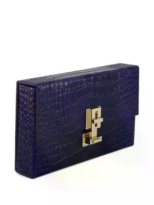 TOM FORD Crocodile-effect Leather Clutch - Blue