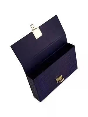 TOM FORD Crocodile-effect Leather Clutch - Blue
