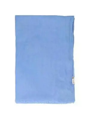 Colombo Fringed-edge Scarf - Blue